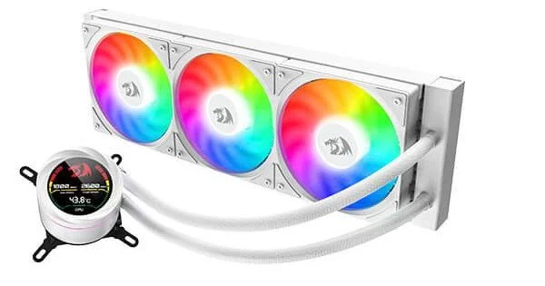 Redragon CCW-1017 360mm Liquid CPU Cooler ARGB with Digital Display – White